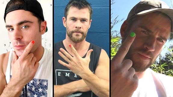 Zac Efron, Liam Hemsworth y Chris Hemsworth se pintan las uñas. ¿Por ...